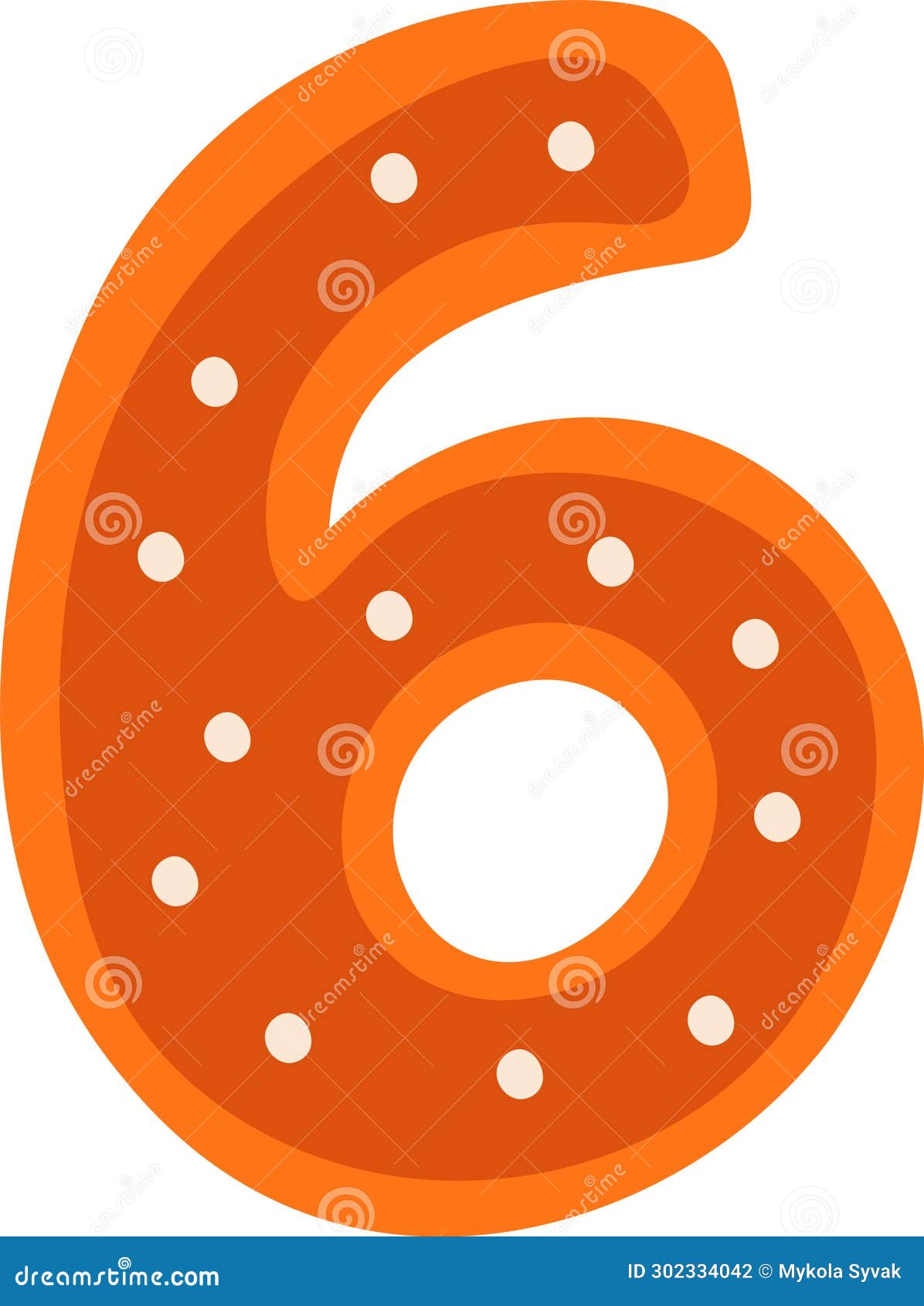 6 Digit Cartoon Alphabet stock vector. Illustration of numeral - 302334042