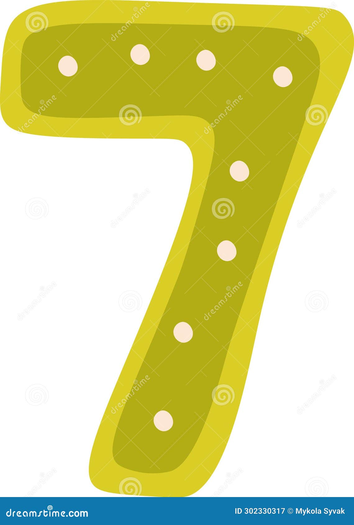 7 Digit Cartoon Alphabet stock vector. Illustration of seven - 302330317