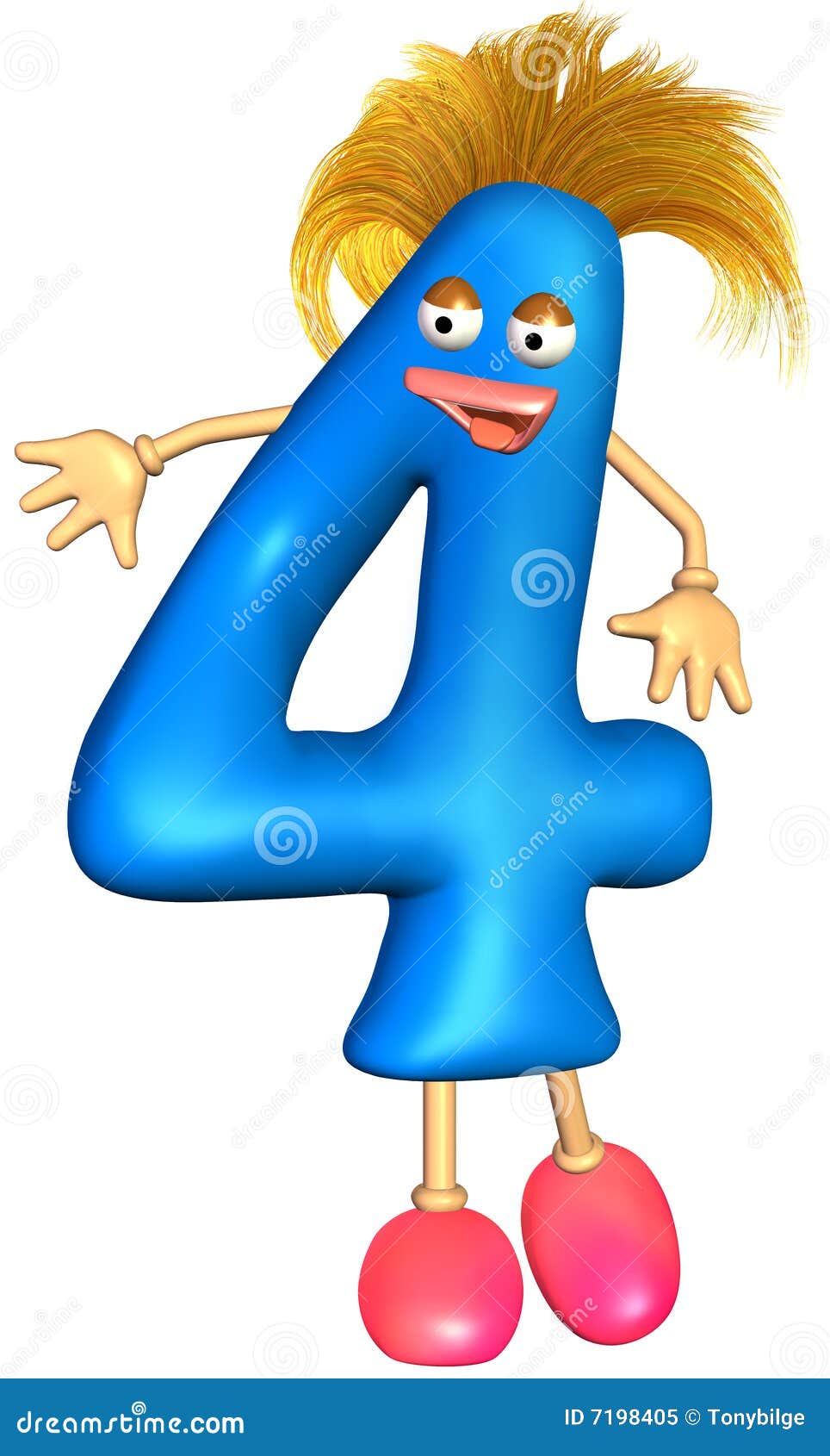 Digit character of four stock illustration. Illustration of children ...