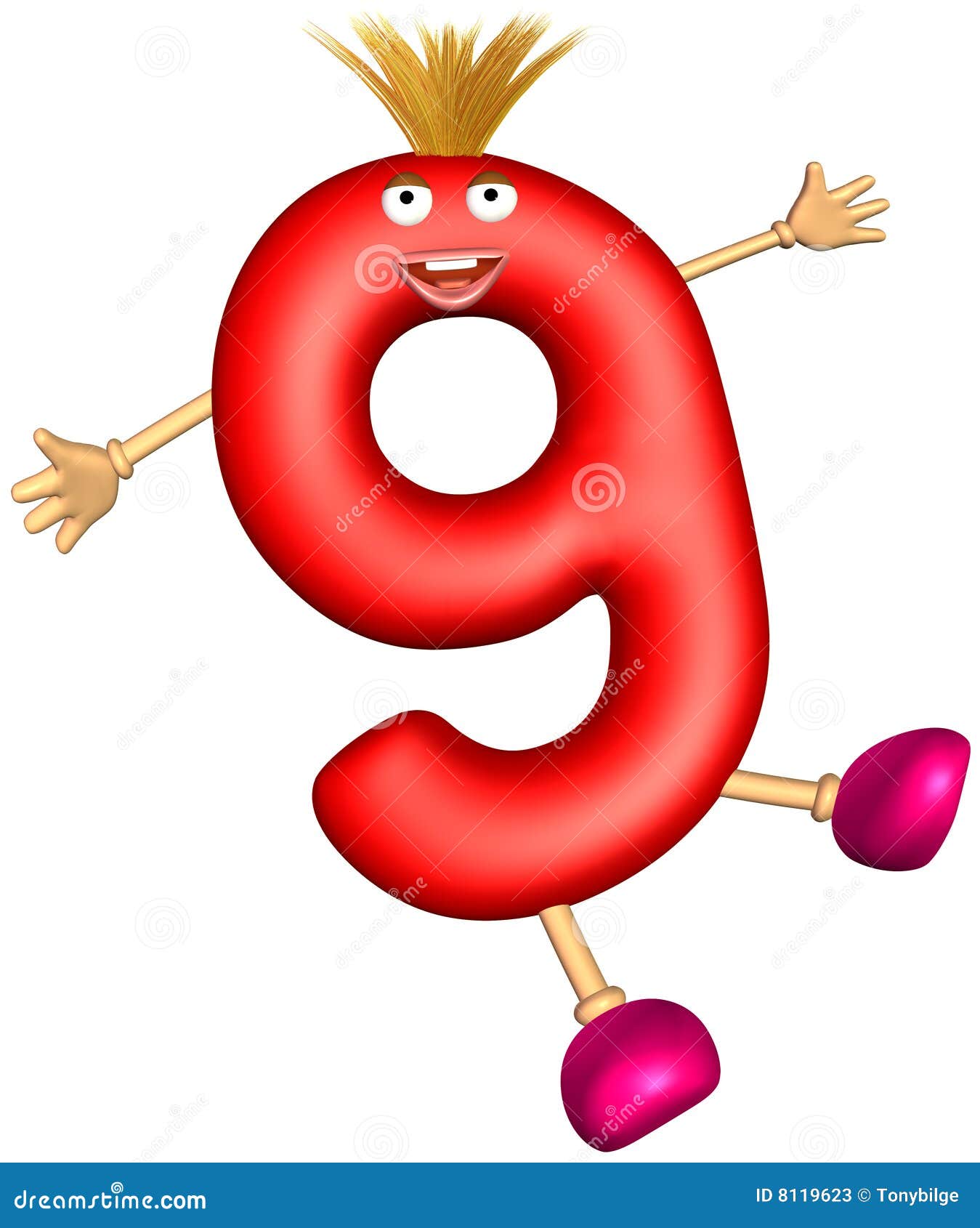 Digit Character Of One Royalty-Free Cartoon | CartoonDealer.com #7198280