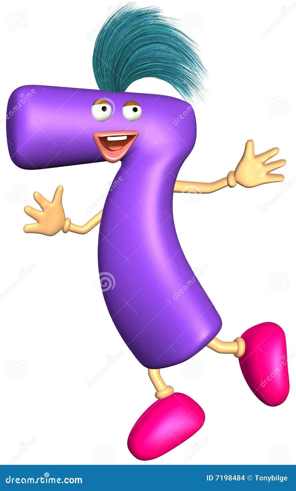 Digit Character Of One Royalty-Free Cartoon | CartoonDealer.com #7198280