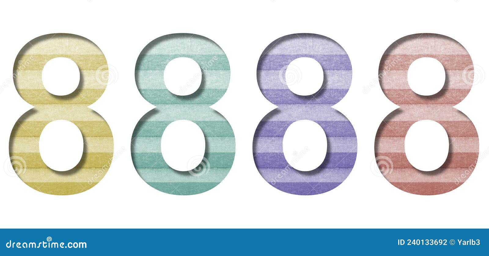 Digit Eight, 8 is Cut Out of White Paper on a Background of Colored ...