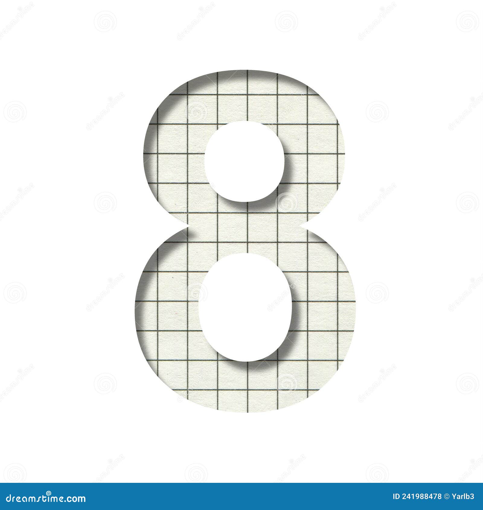 Digit 8, Eight Cut Out of White Paper on the Background of a School ...