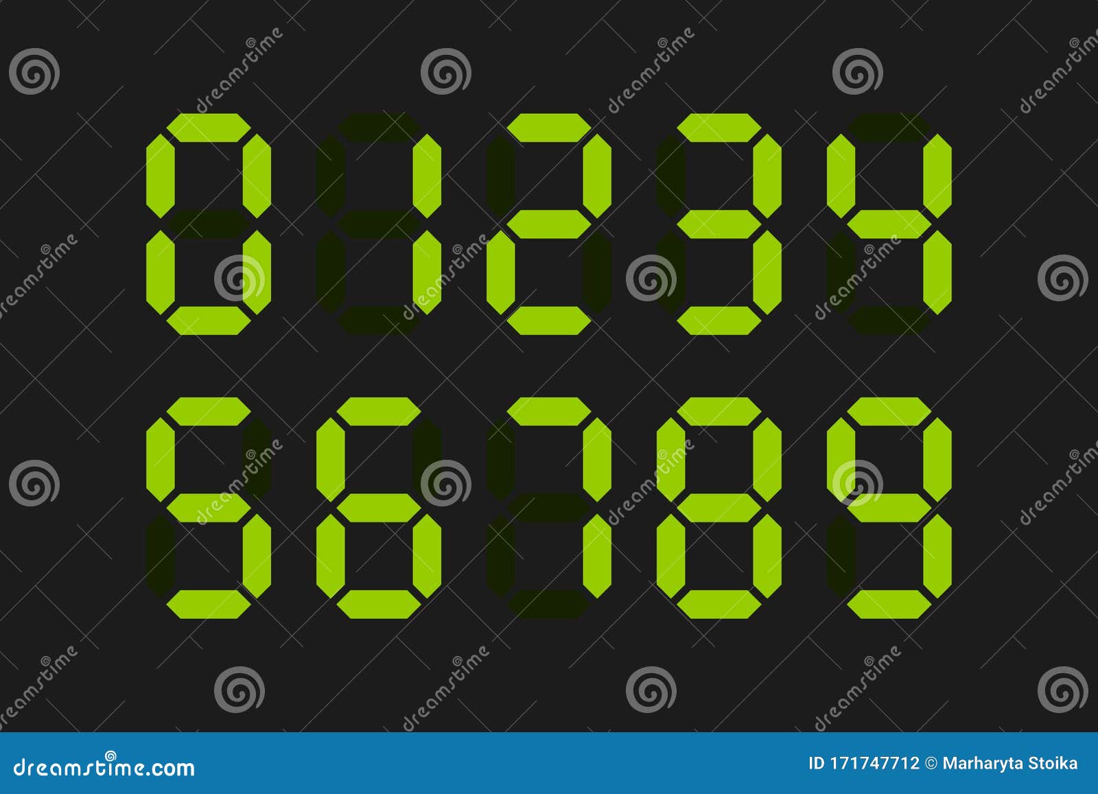 Digit green Numbers. stock vector. Illustration of score - 171747712