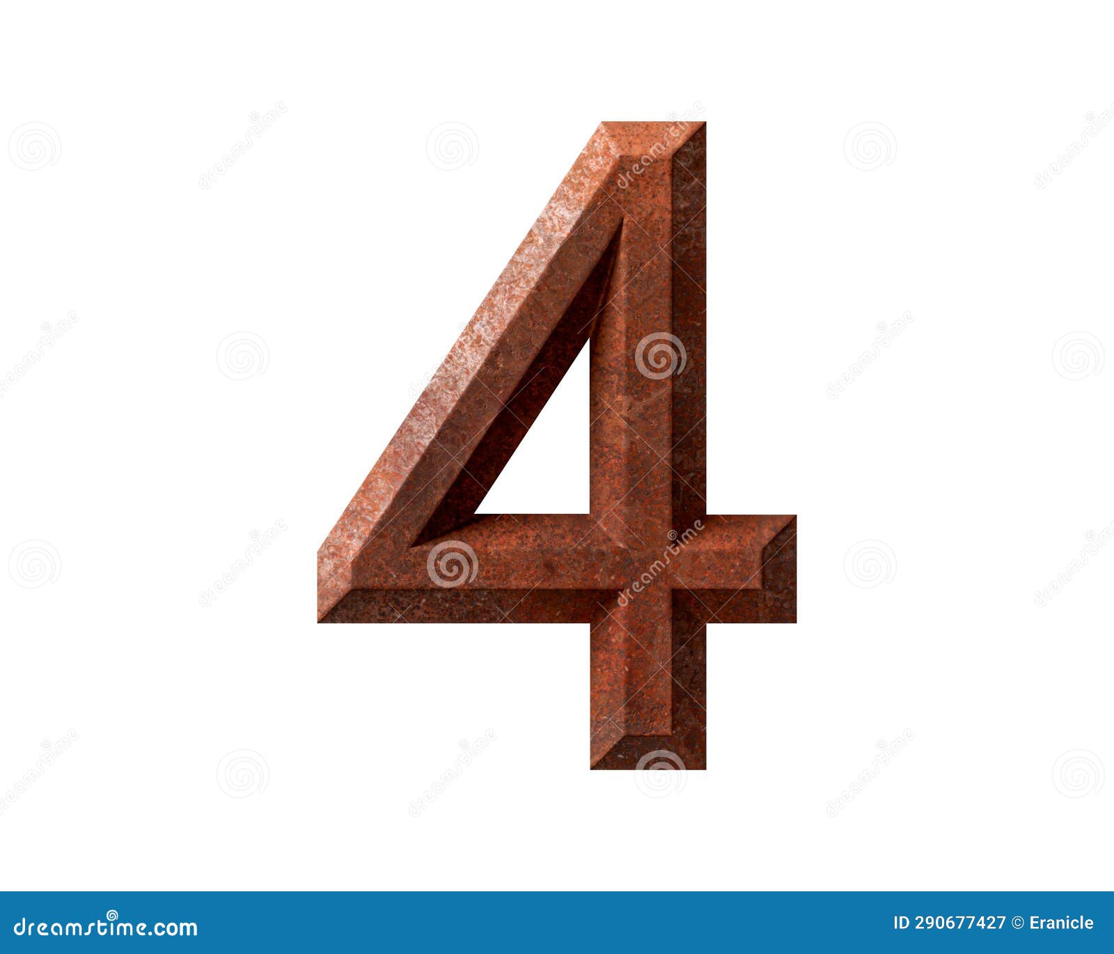 Digit made of rusty metal stock illustration. Illustration of ...