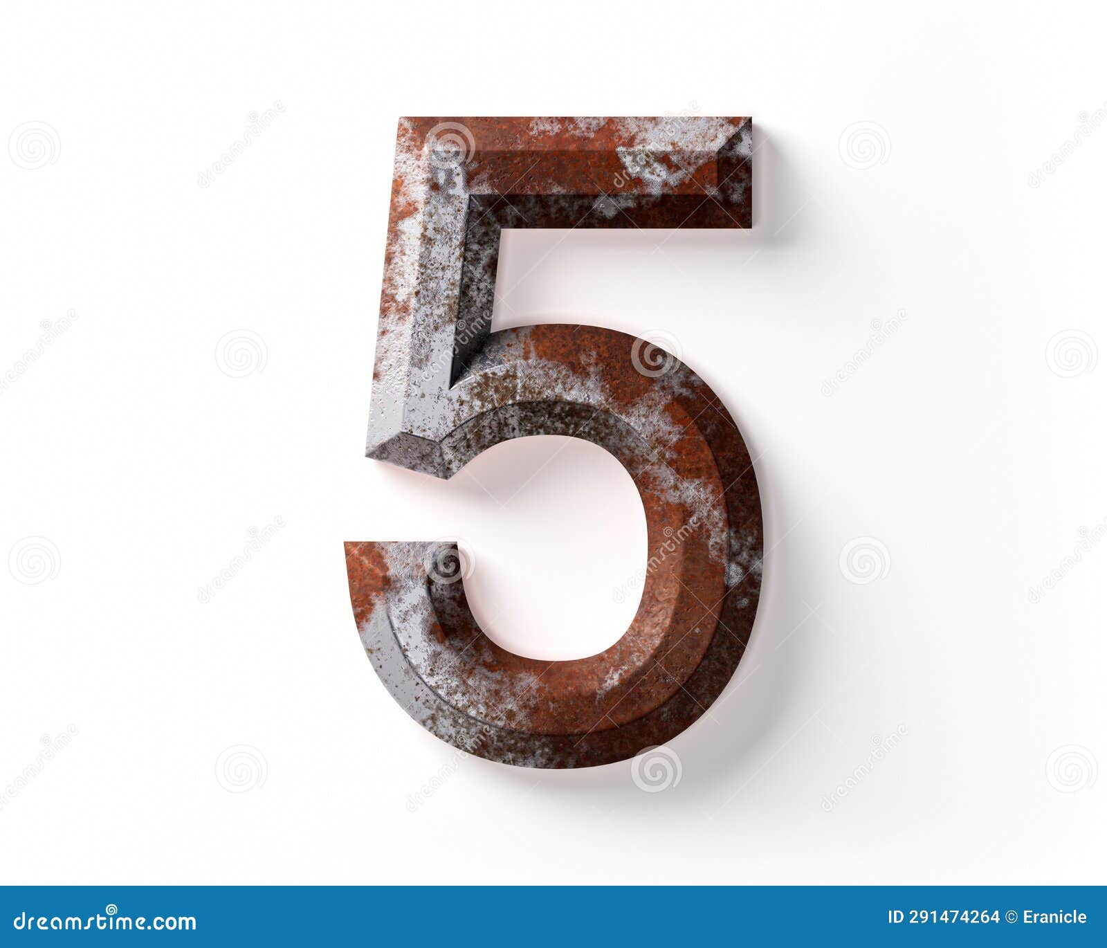 Digit made of rusty metal stock illustration. Illustration of number ...