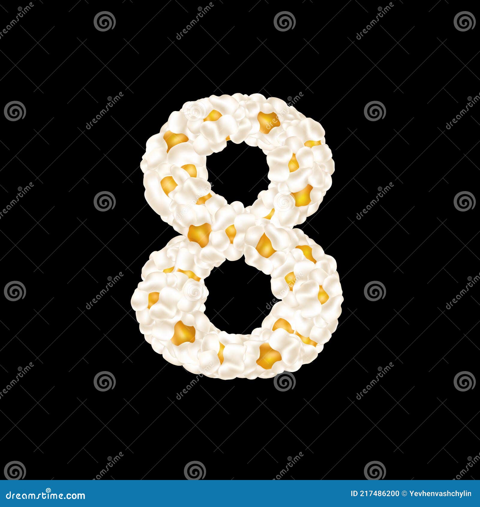 Popcorn Numbers. Part 7. Set Of Vector Illustrations | CartoonDealer ...
