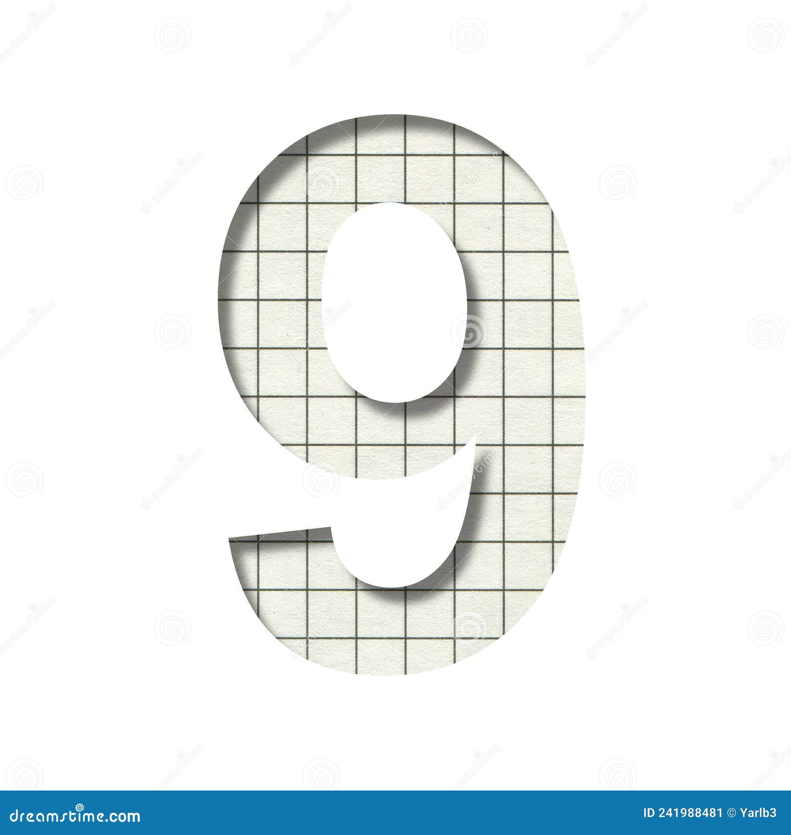 Digit 9, Nine Cut Out of White Paper on the Background of a School ...