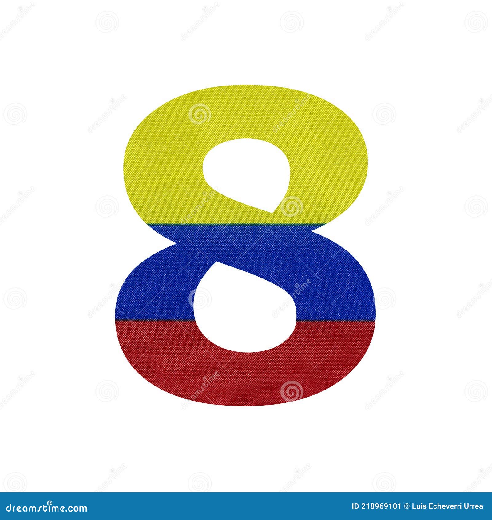 Number Digit Eight - Colombia Flag Colors Stock Illustration ...