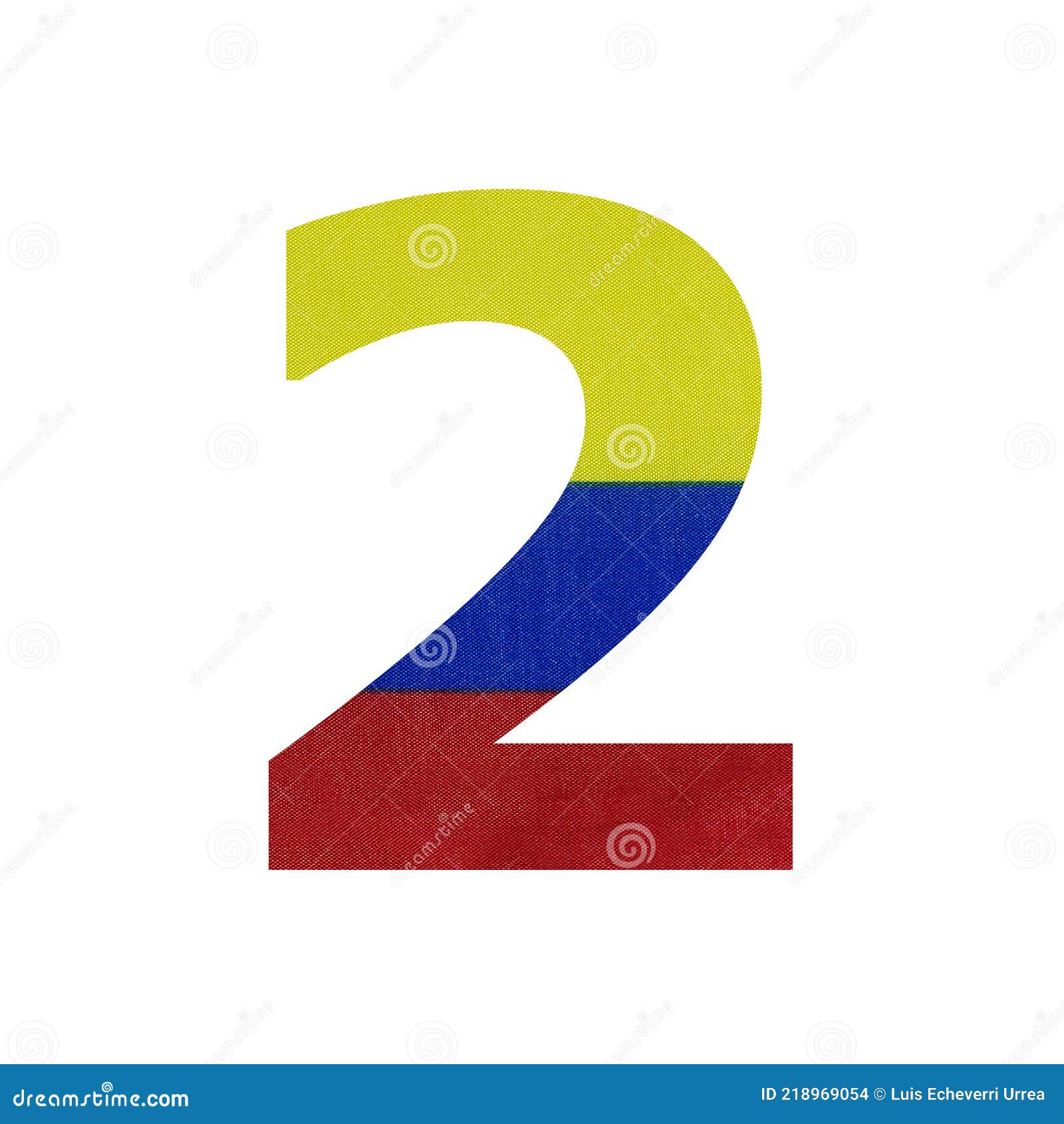 Number Digit Two - Colombia Flag Colors Stock Illustration ...