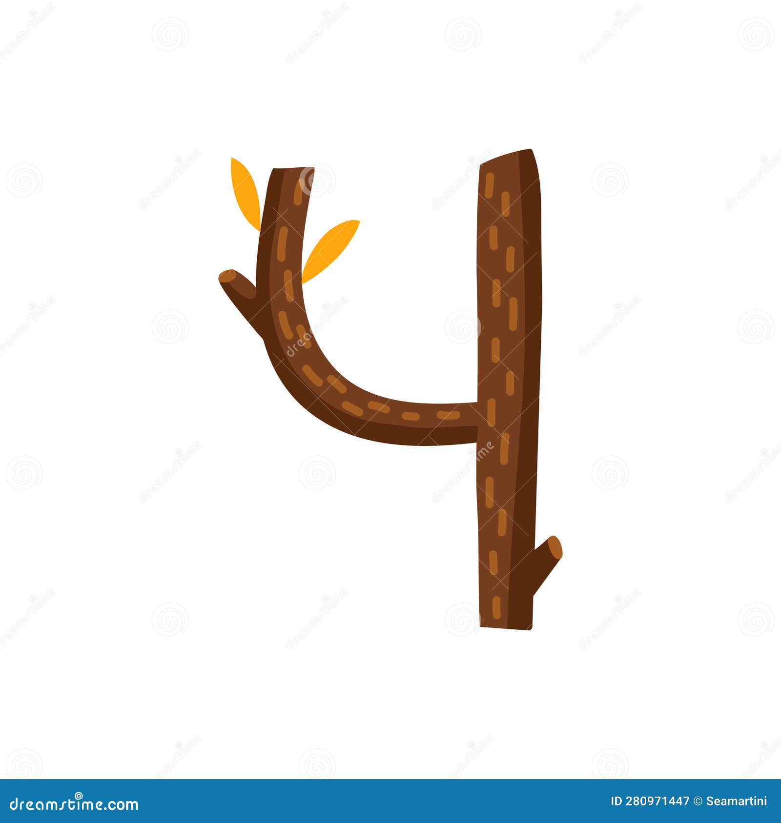 4 Digit, Number Four Figure Autumn Data Score Stock Vector ...