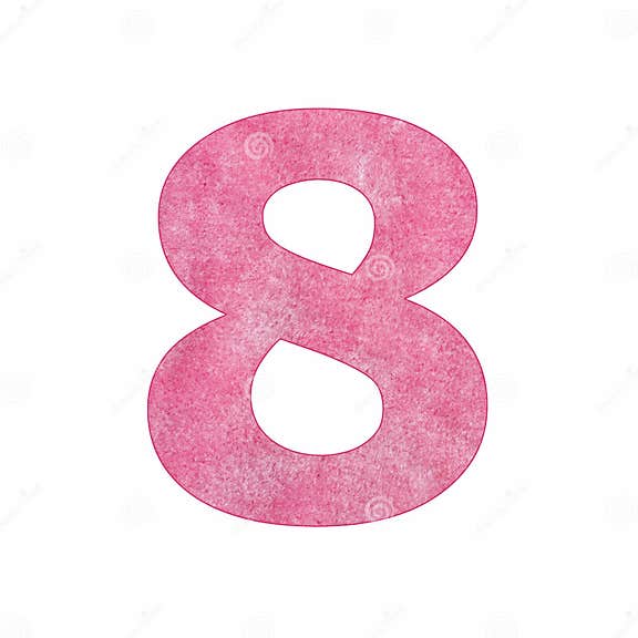 Number Digit Eight - Pink Plush Texture Stock Image - Image of shiny ...