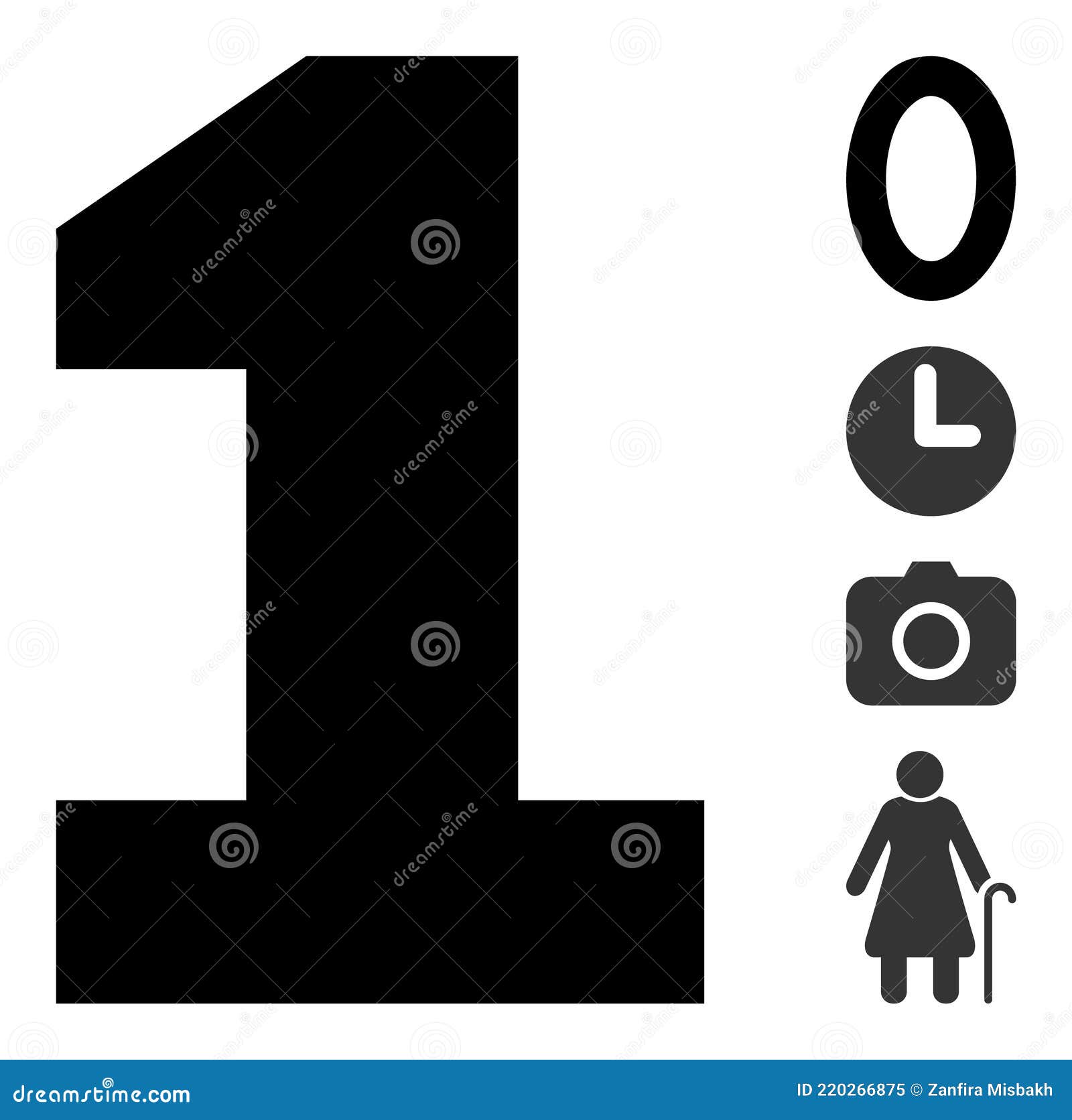 Flat Digit One Vector Icon Image Stock Vector - Illustration of ...