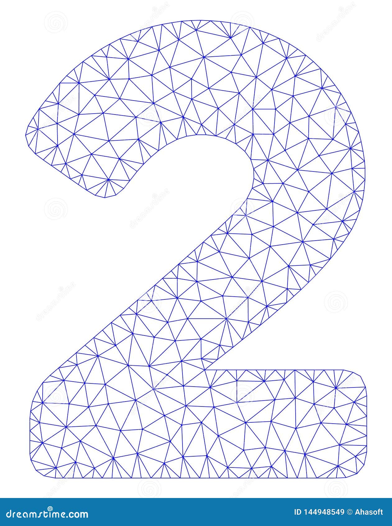 2 Digit Polygonal Frame Vector Mesh Illustration Stock Vector ...