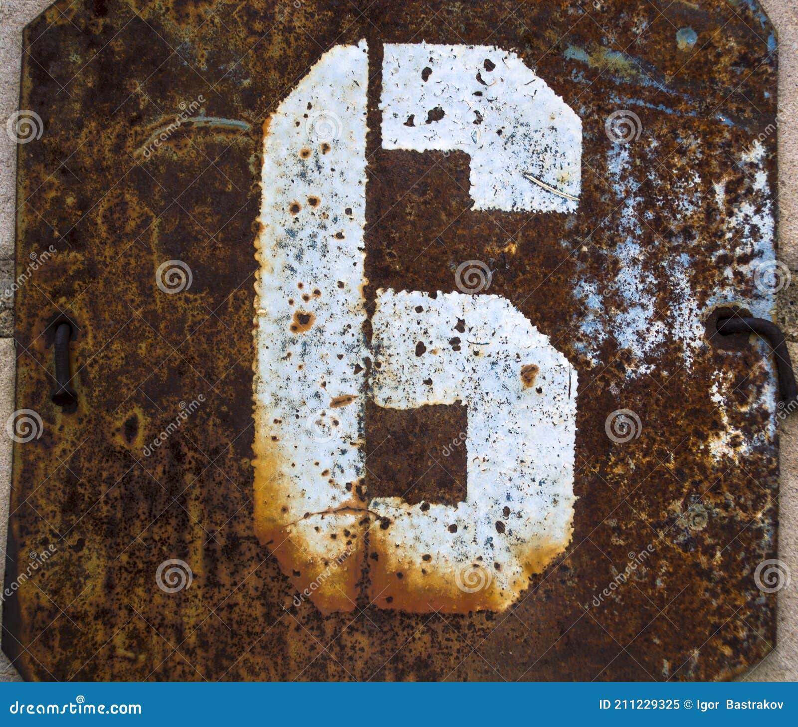 Digit 6, the Retro Digit 6, the Old Digit 6. Stock Image - Image of ...