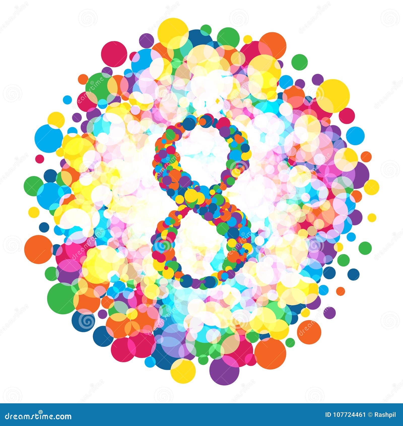 Digit 8 in the Style of Colorful Spots Pattern Stock Illustration ...