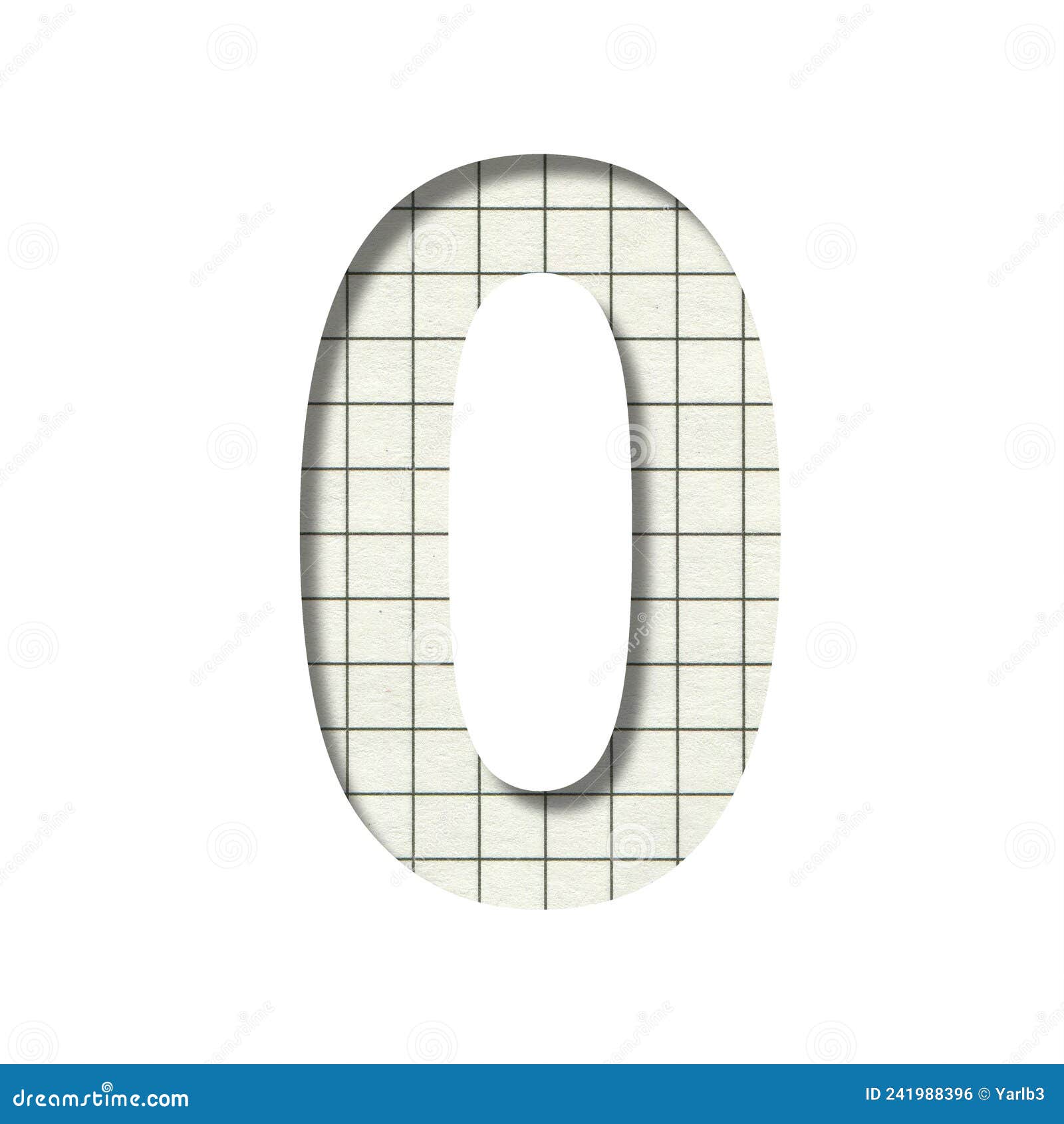Digit 0, Zero Cut Out of White Paper on the Background of a School ...