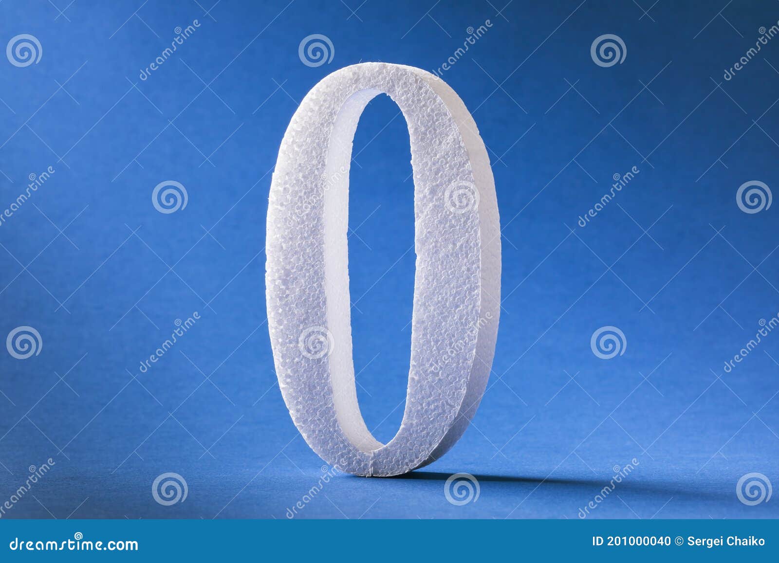 The Digit is Zero Made of Foam on a Blue Background. Concept on Zeroing ...