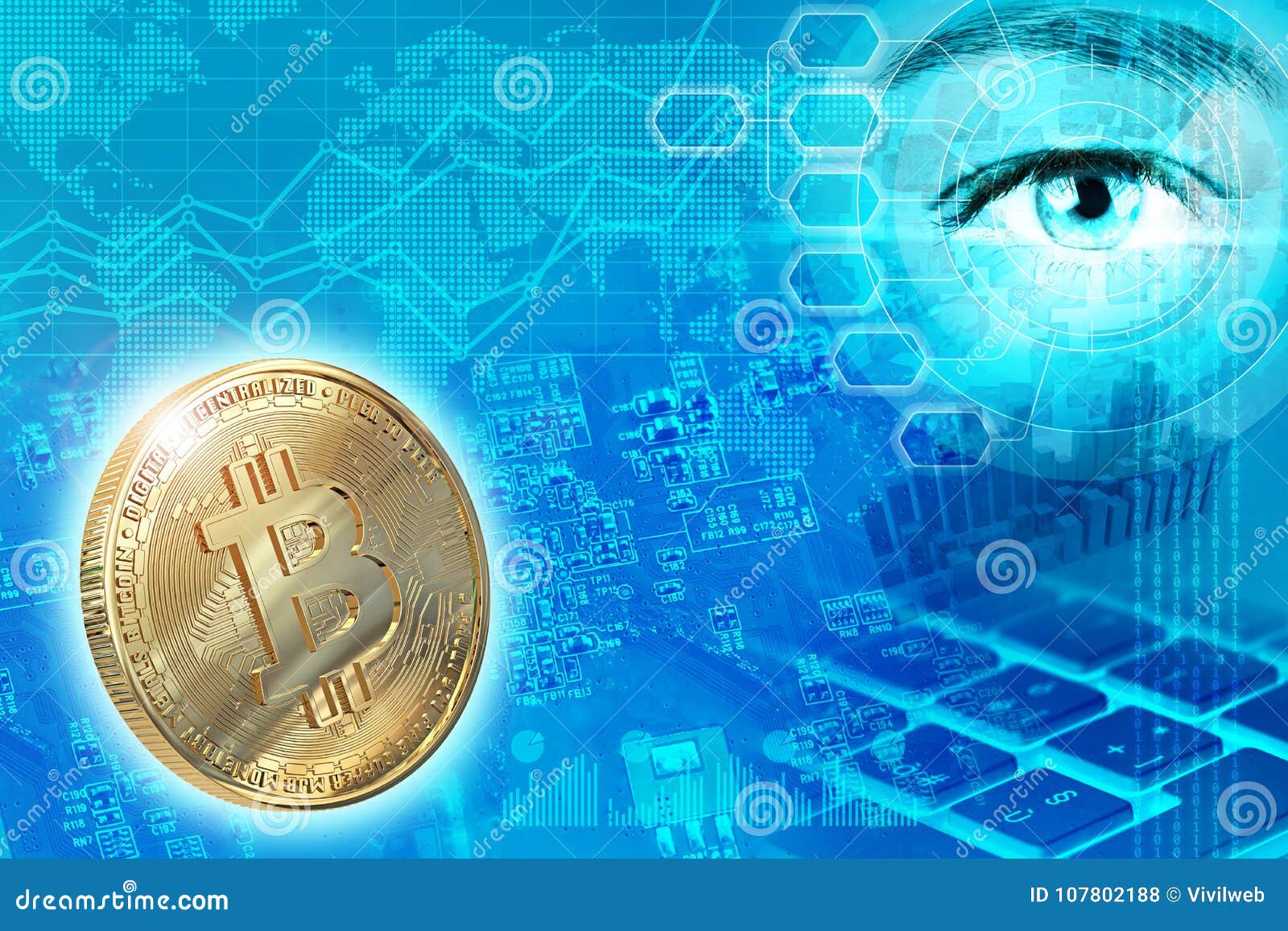 Digitaal Geld En Cryptocurrency Abstract Concept Stock Illustratie ...
