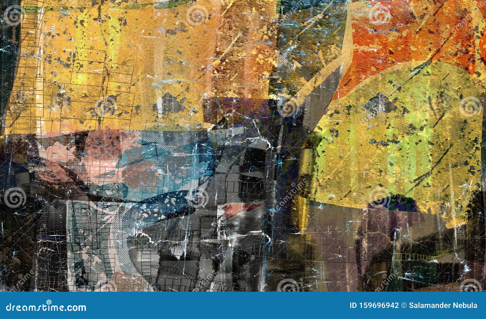 Abstract Background from Dark Wave Style with Colourful Textures and ...