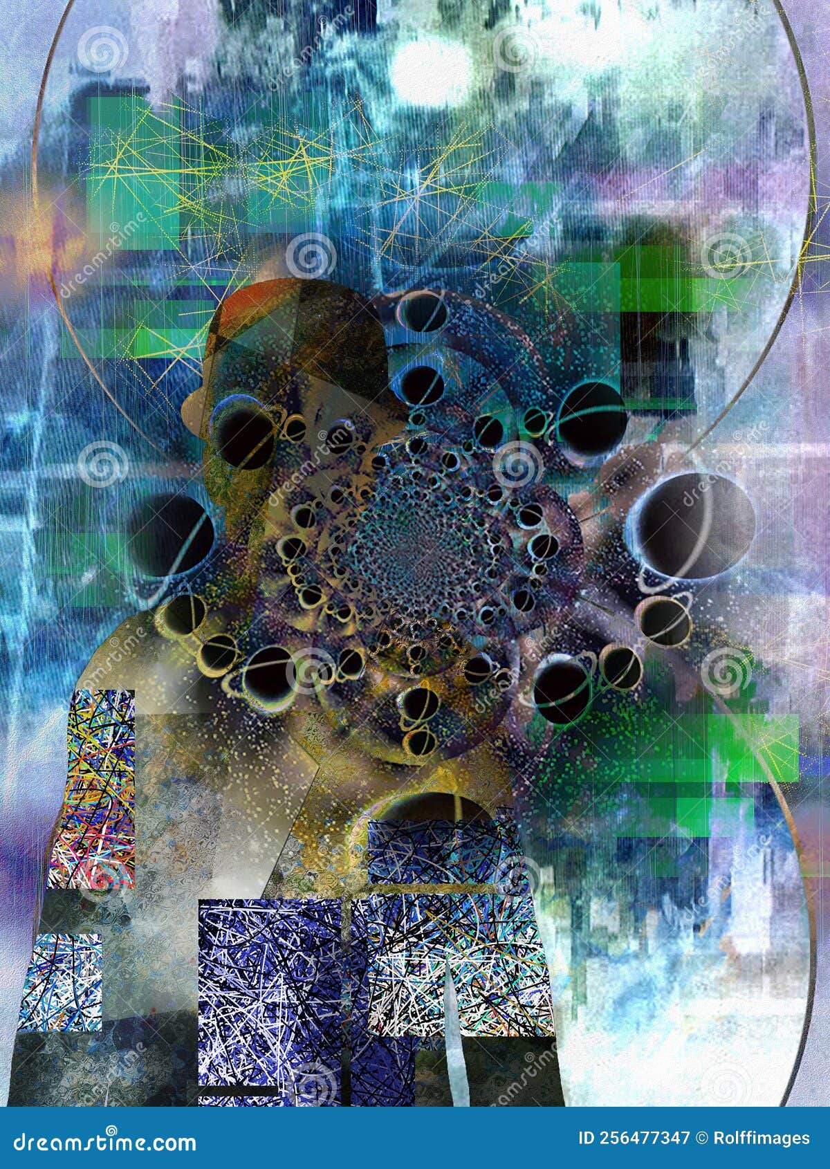 Digital Abstract Art. Glitch Effect Stock Illustration - Illustration ...