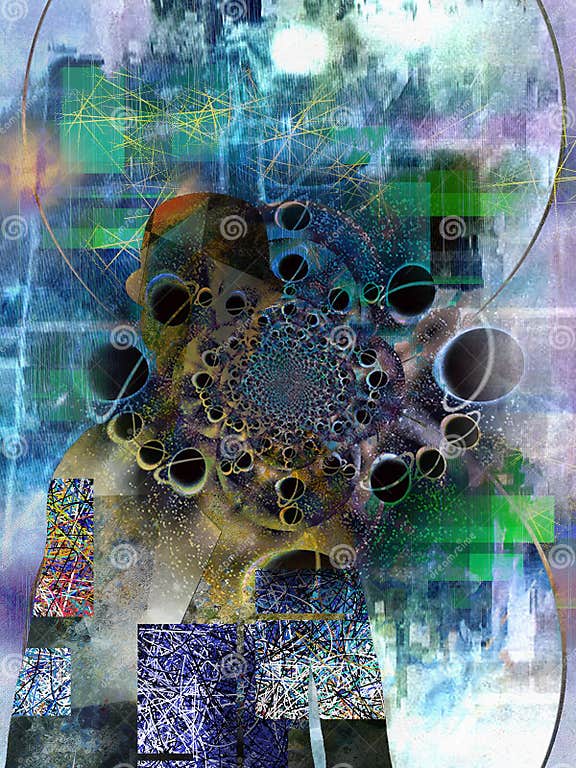 Digital Abstract Art. Glitch Effect Stock Illustration - Illustration ...