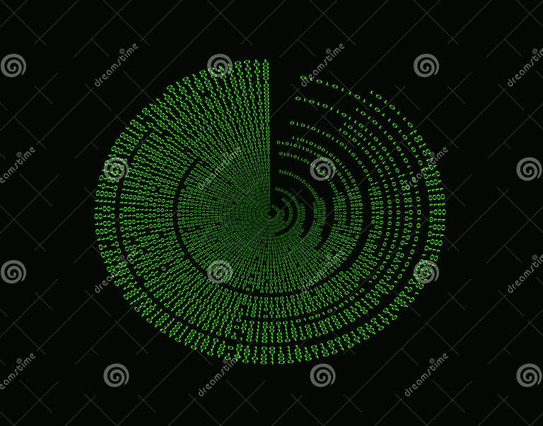 Binary Code Vortex stock photo. Image of artistic, graphic - 158526160