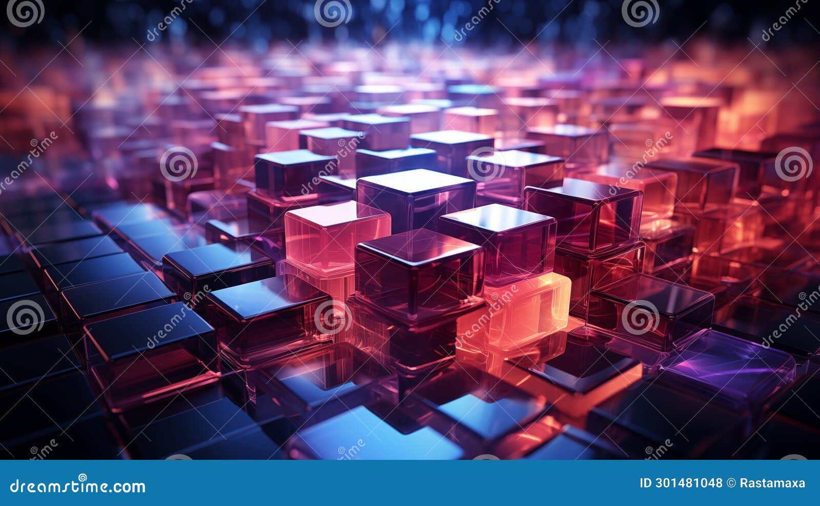 Digital Abstract Background, Background from Cubes, Waves from Cubes ...