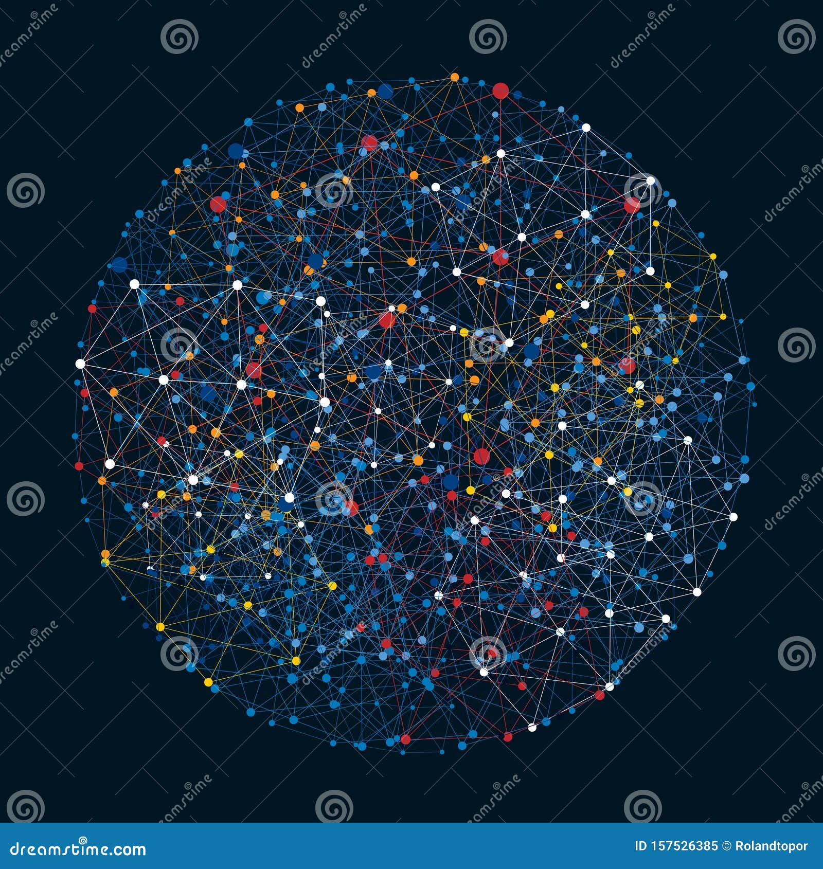 Digital Abstract Background. Blockchain Structure. Vector Illustration ...