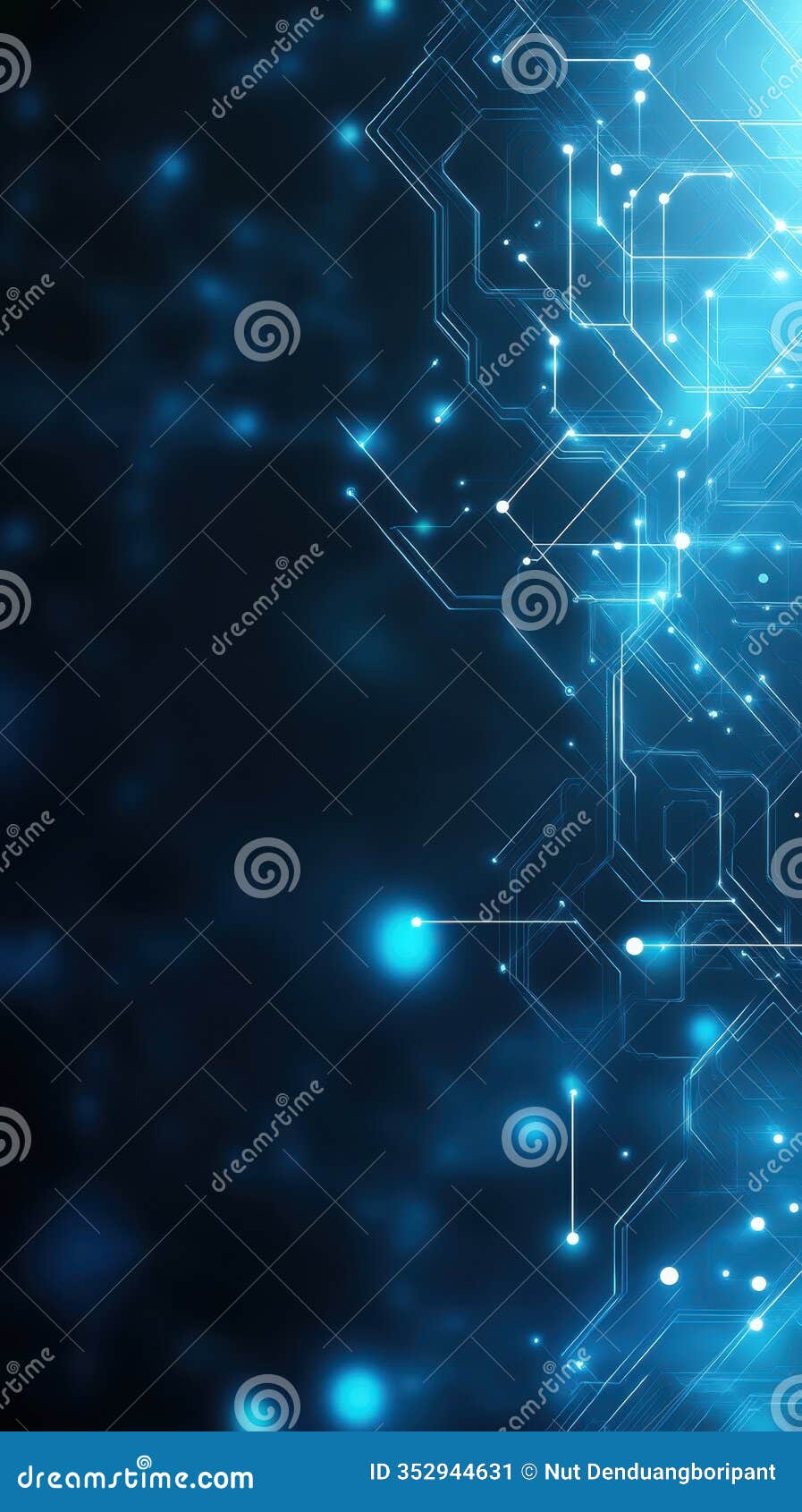 Digital Abstract Background with Blue Circuitry Design Stock ...