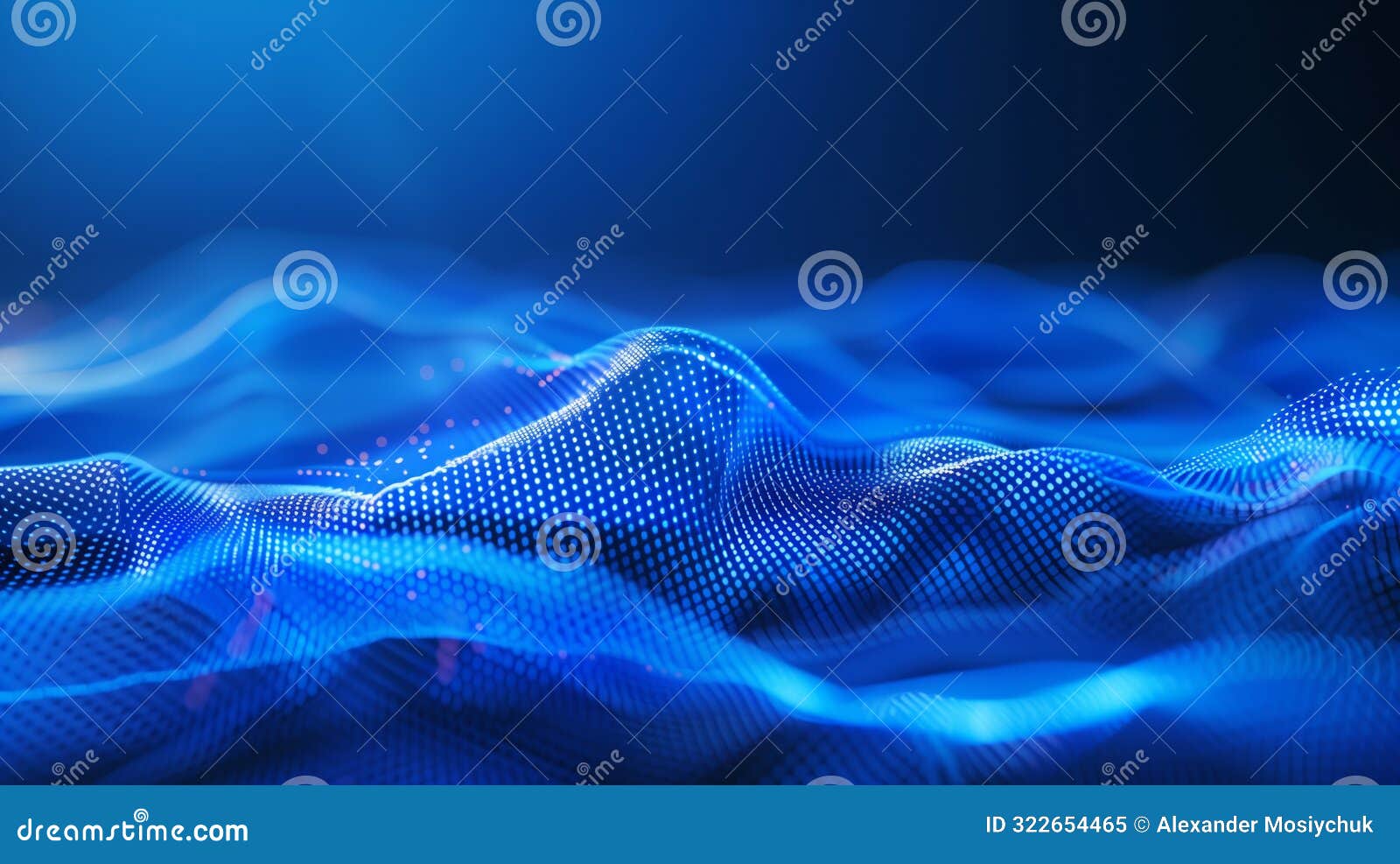 Abstract Blue Digital Wave Pattern Background. Blue, Glowing Waves ...