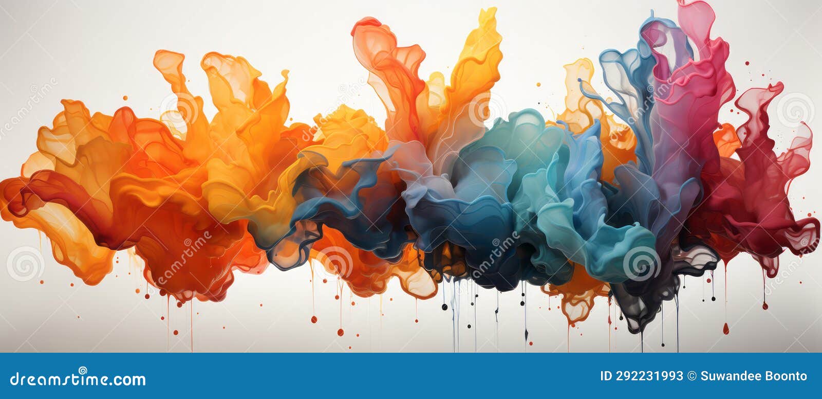 Digital Abstract Background with Colorful Smoke Splash Stock ...