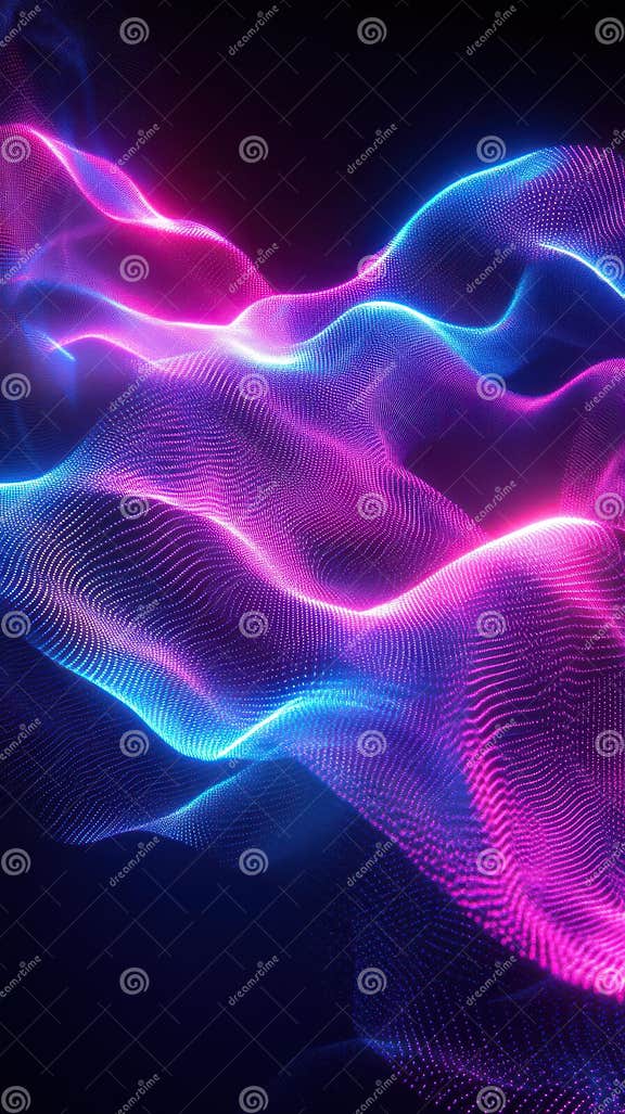 Abstract Blue and Pink Digital Wave Pattern Stock Illustration ...