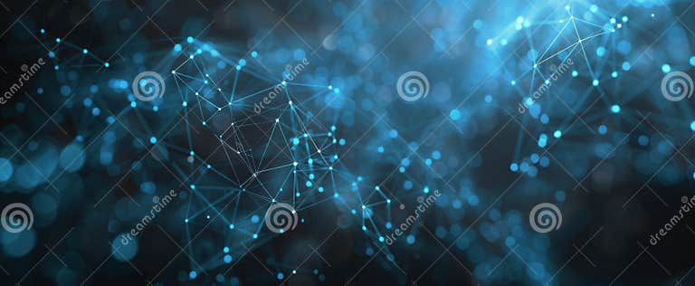 Abstract Blue Network Pattern Background Stock Image - Image of ...