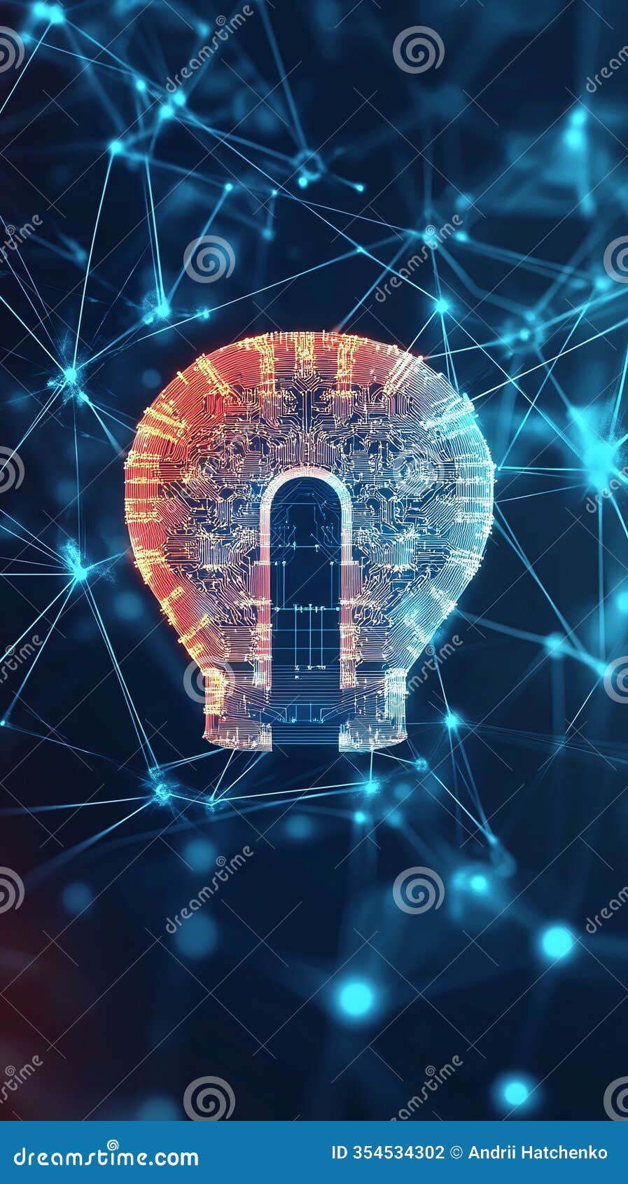 Digital Abstract Background with Neural Networks and Encryption Themes ...