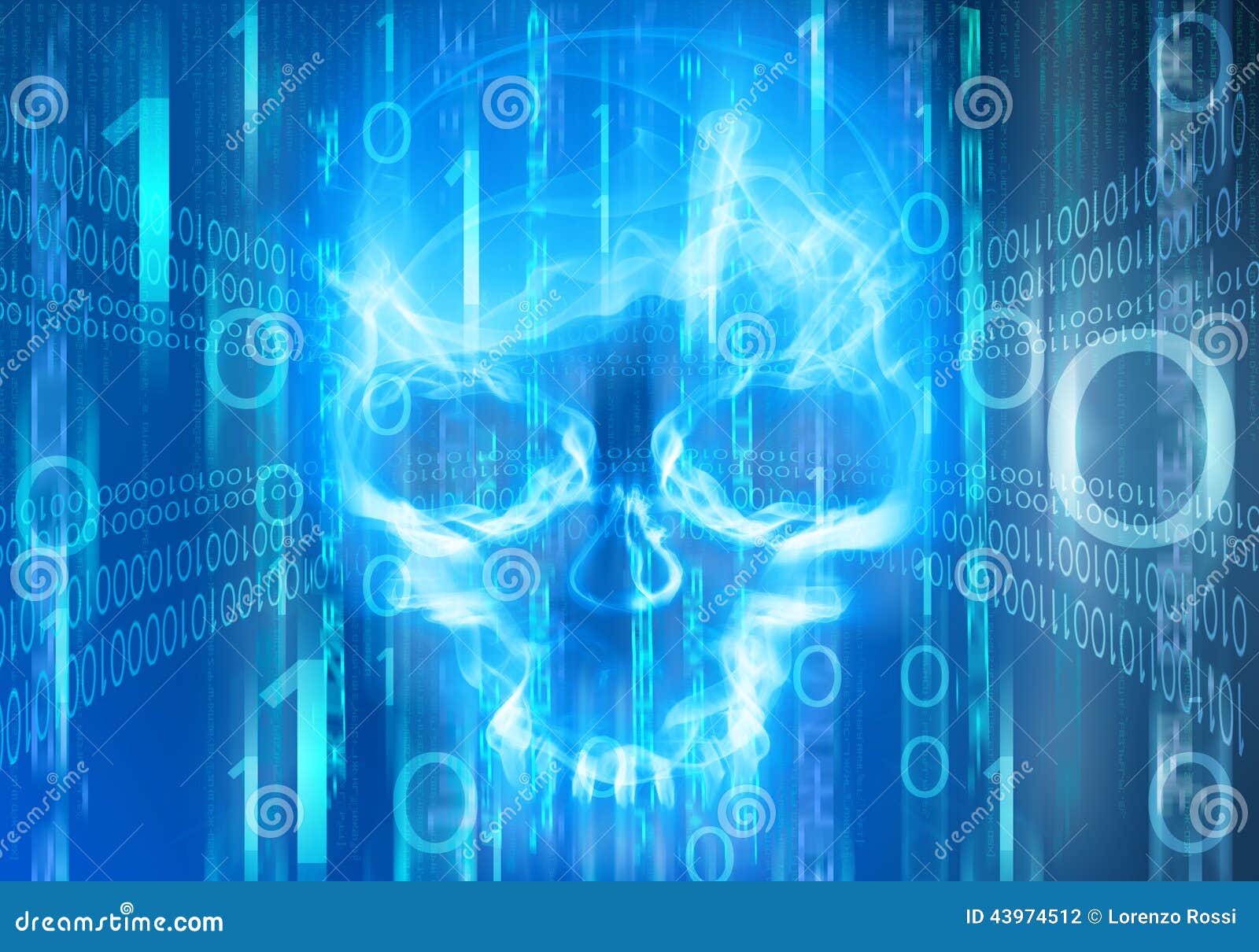 Digital Abstract Background with Skull Stock Illustration ...