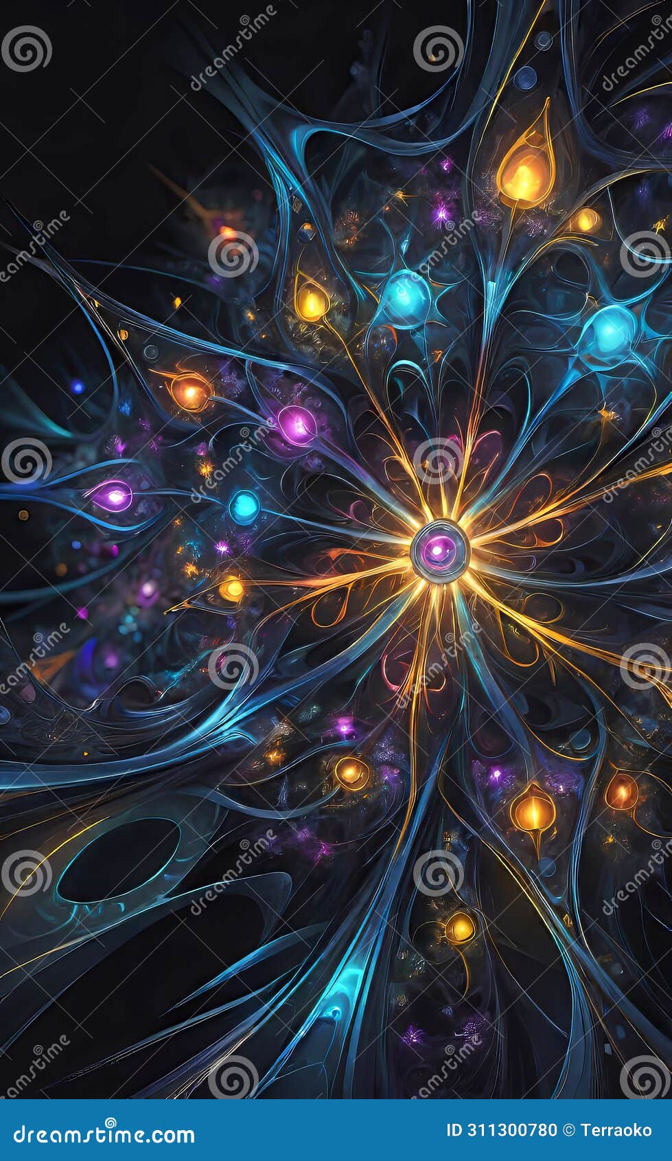 Digital Abstract Background of Technological Colors, Neural Networks ...