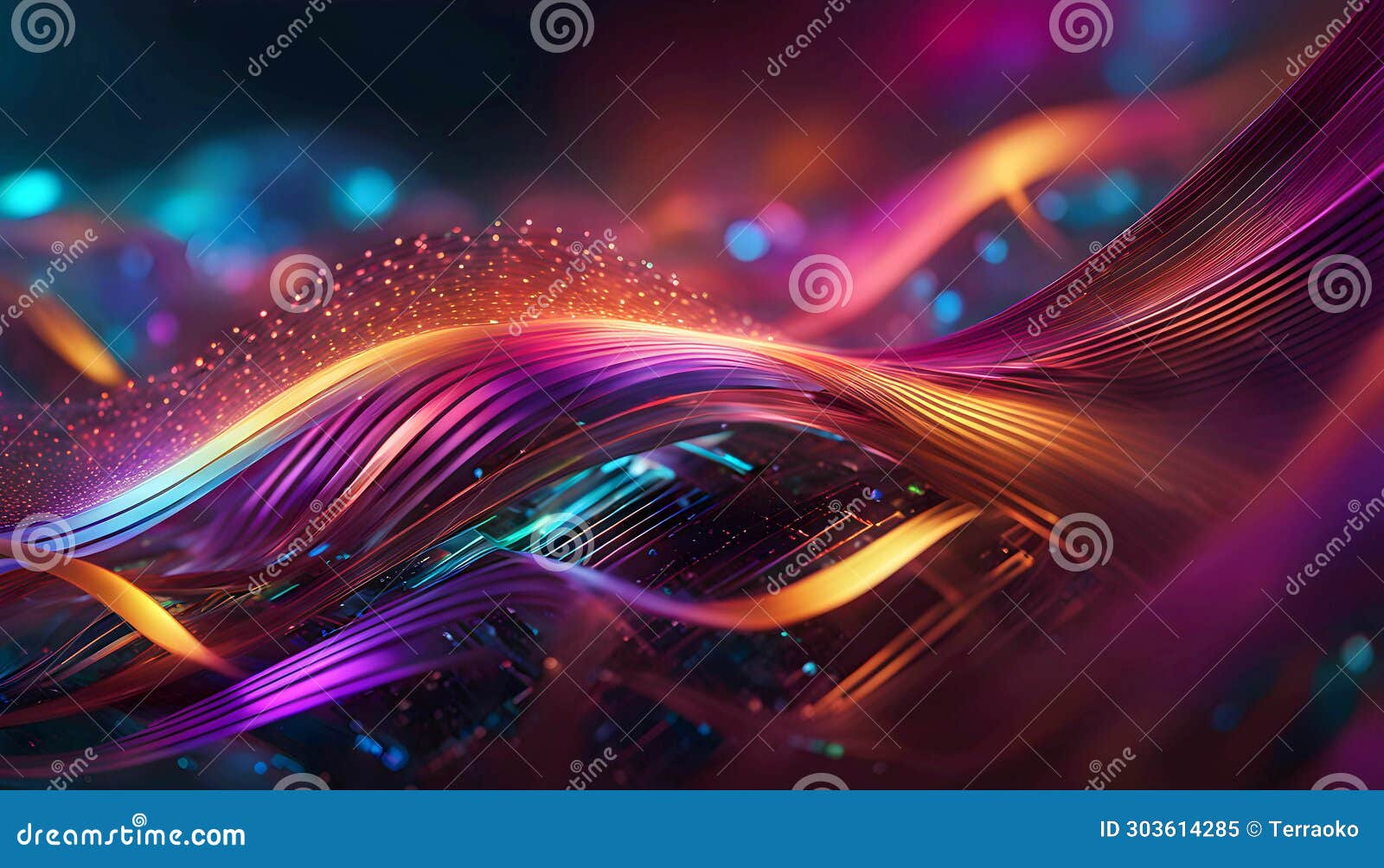 Digital Abstract Background of Technological Processes, Neural Networks ...