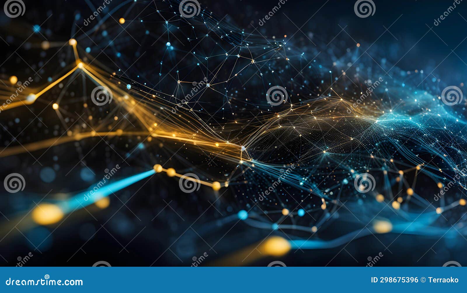 Digital Abstract Background of Technological Processes, Neural Networks ...
