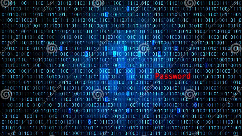 Digital Abstract BG with Binary Code and Password Stock Vector ...