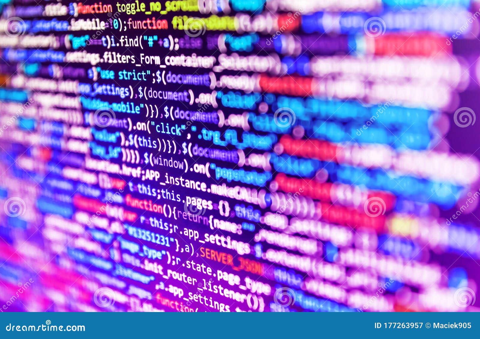 Digital Abstract Bits Data Stream, Cyber Pattern Digital Background. Programmer Typing New Lines ...