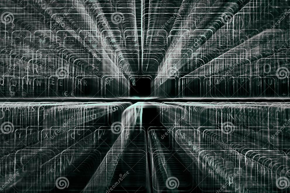 Digital Abstract Bits Data Stream, Cyber Pattern Digital Background. Stock Illustration ...