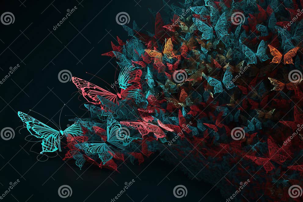 Digital Abstract Colorful Background. AI Generated Stock Illustration ...