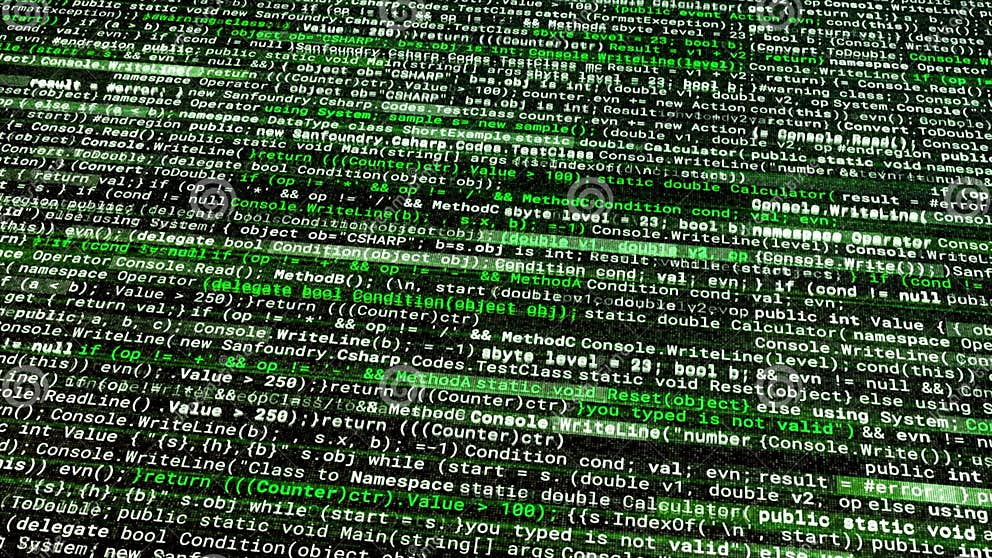 Digital Abstract Data, Streaming Code Background with Green Matrix Effect. Animation Stock Photo ...