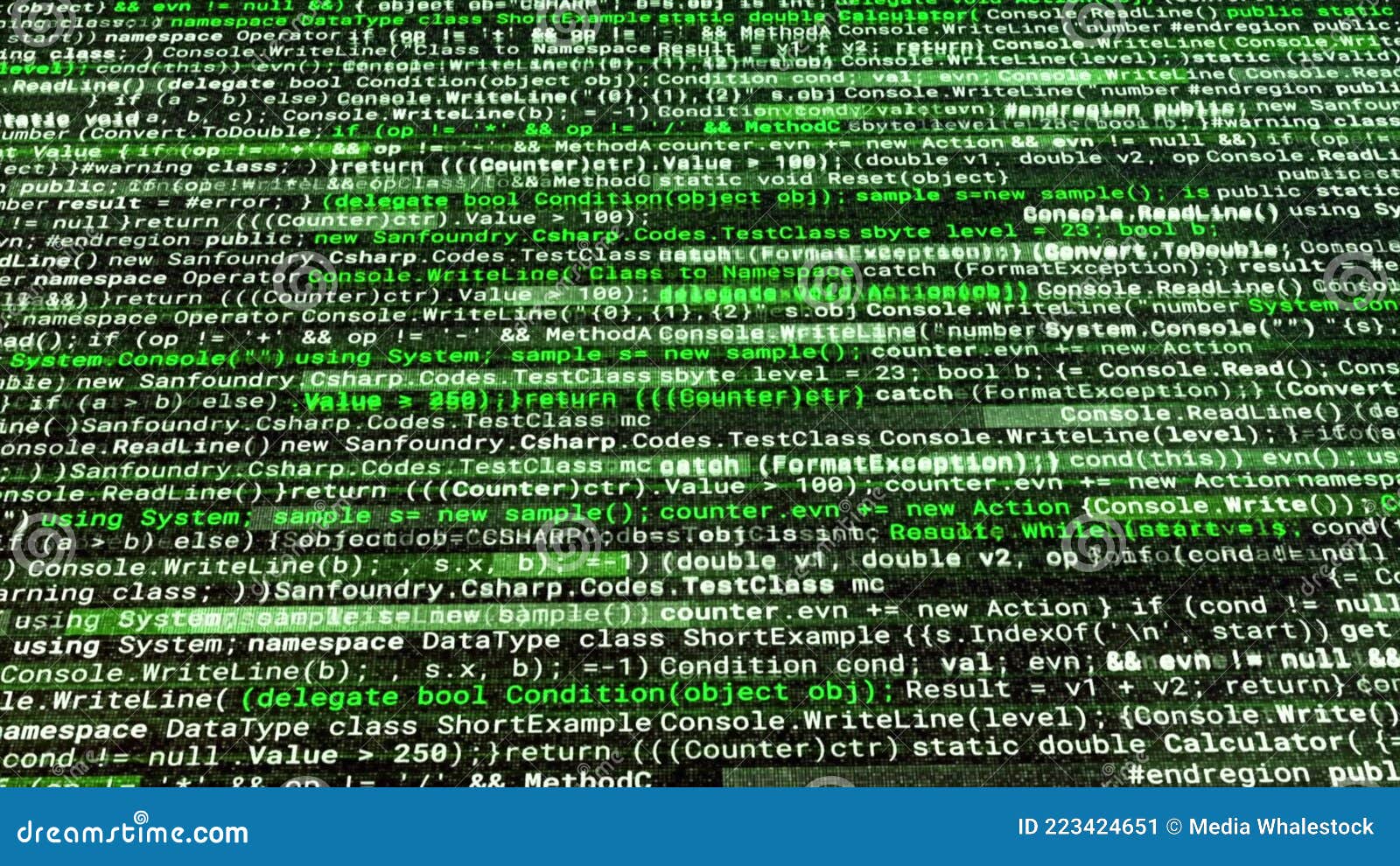 Digital Abstract Data, Streaming Code Background with Green Matrix Effect. Animation Stock Video ...