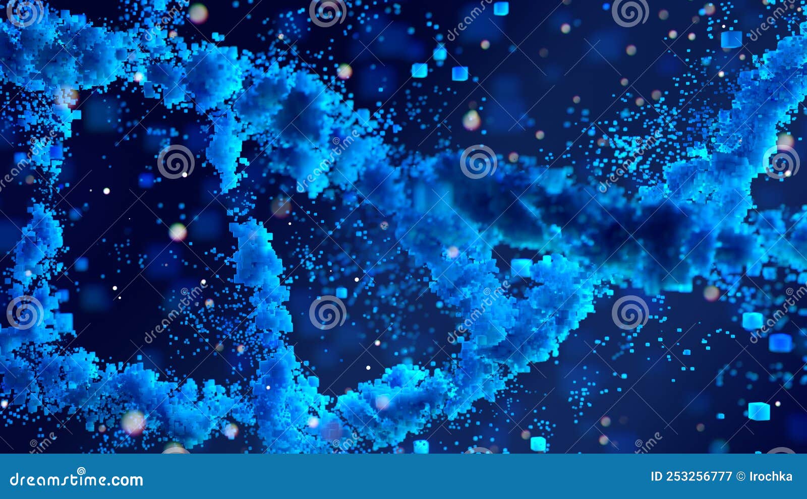 Digital Abstract DNA Gene Helix Spiral Molecule Structure. Stock ...