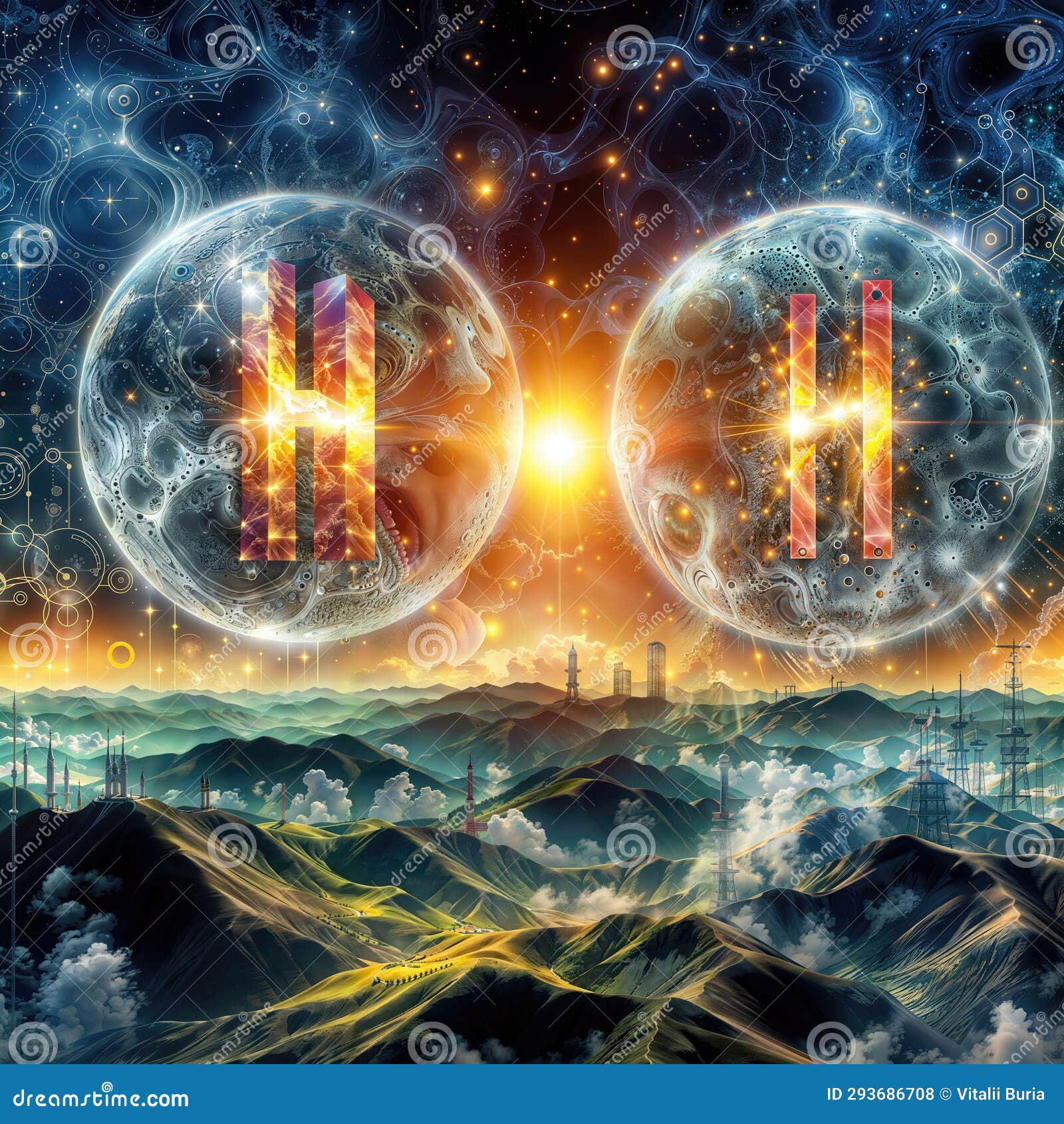 Digital Abstract: the Elegance of Hydrogen - a Green Spherical Vision ...