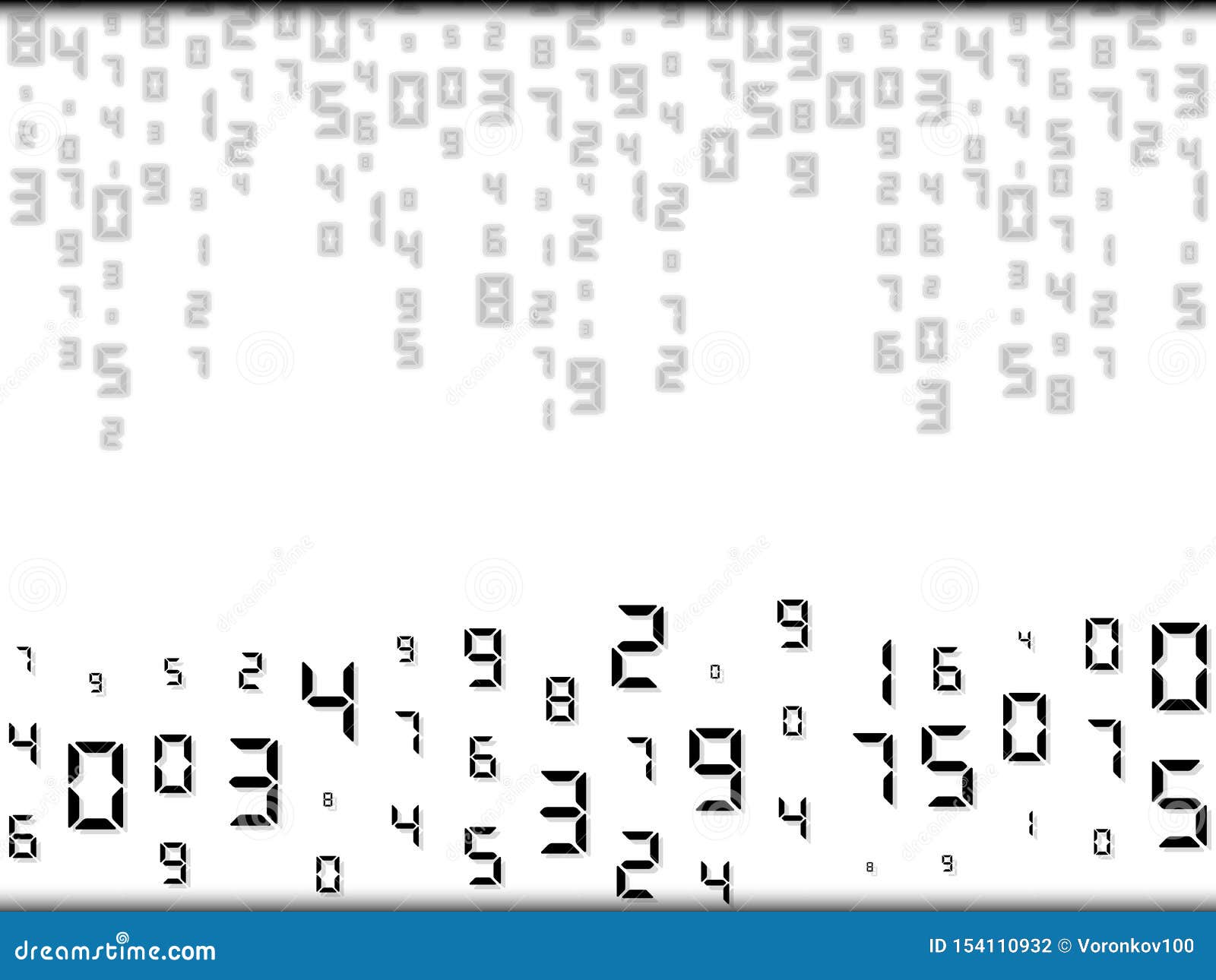 Digital Abstract Falling Code. Random Placement, Different Sizes ...