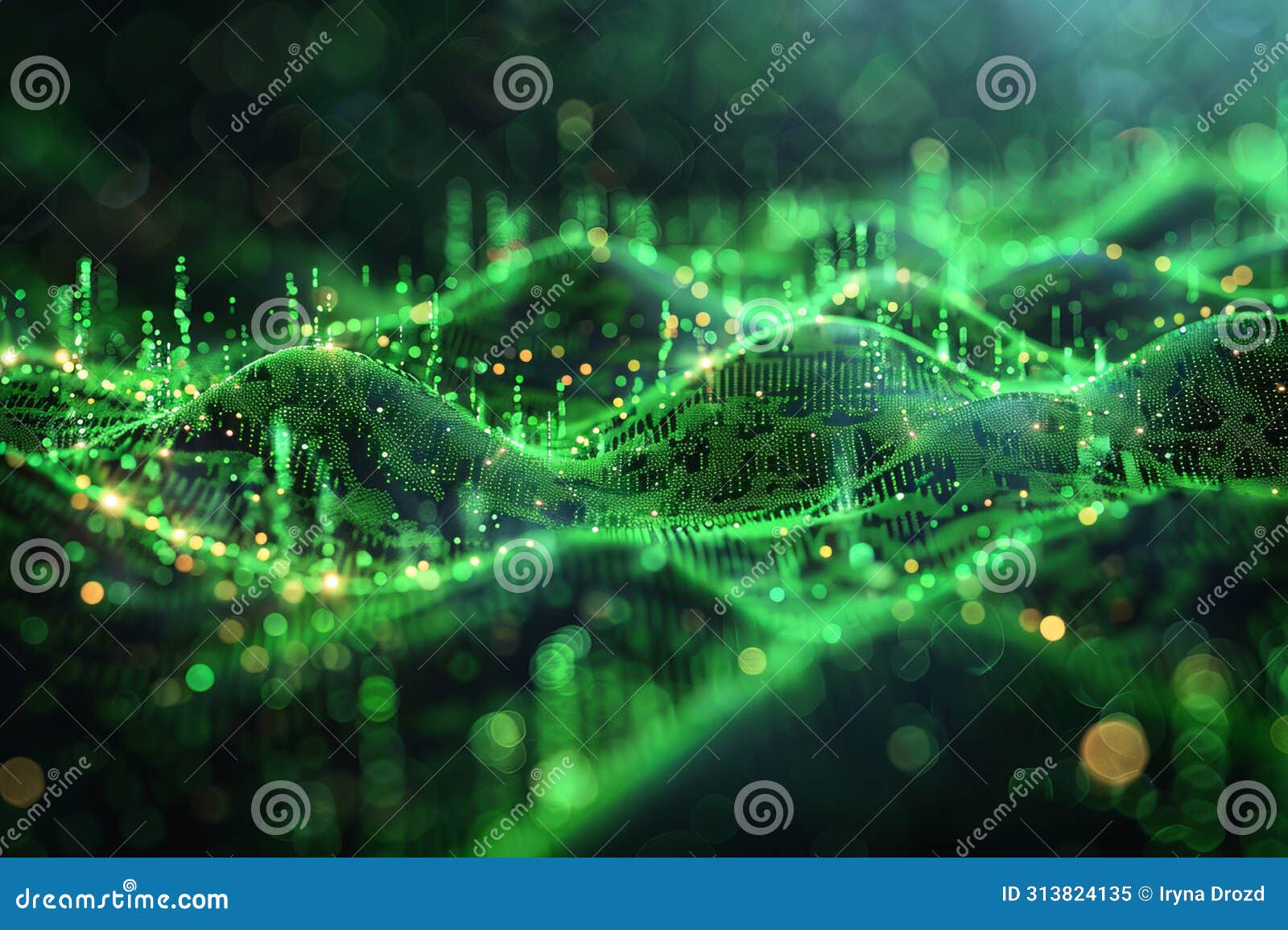 Digital Abstract Green Background, Business Technology Process Stock ...