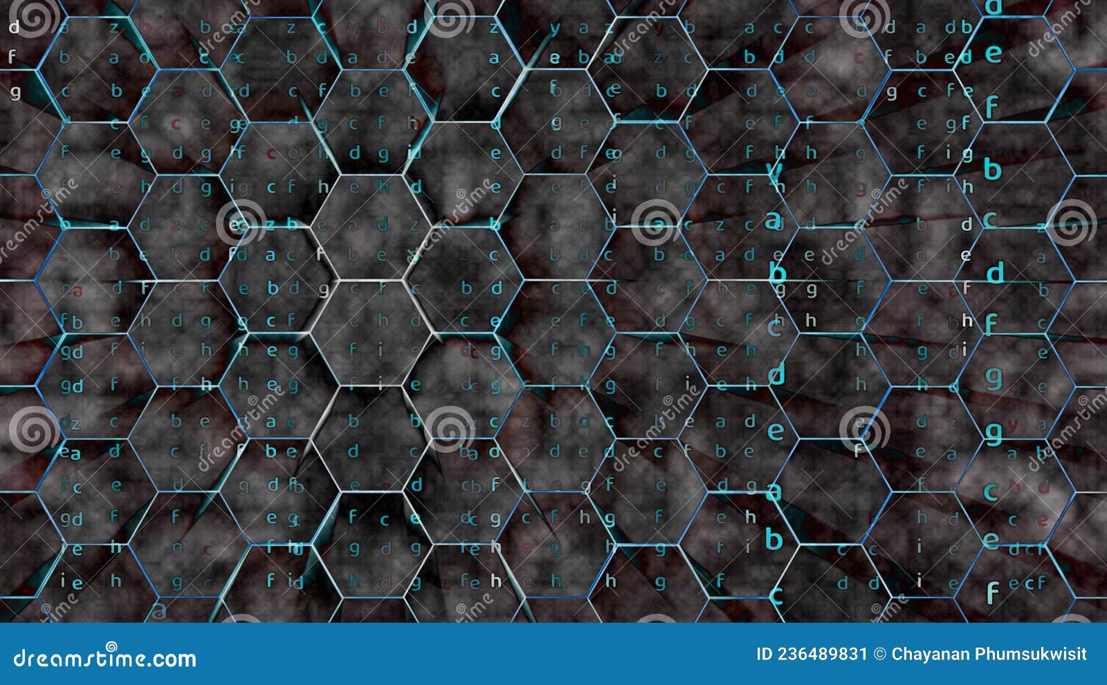 Digital Abstract Hexagon Dimension with Matrix Alphabet Wire Protection ...